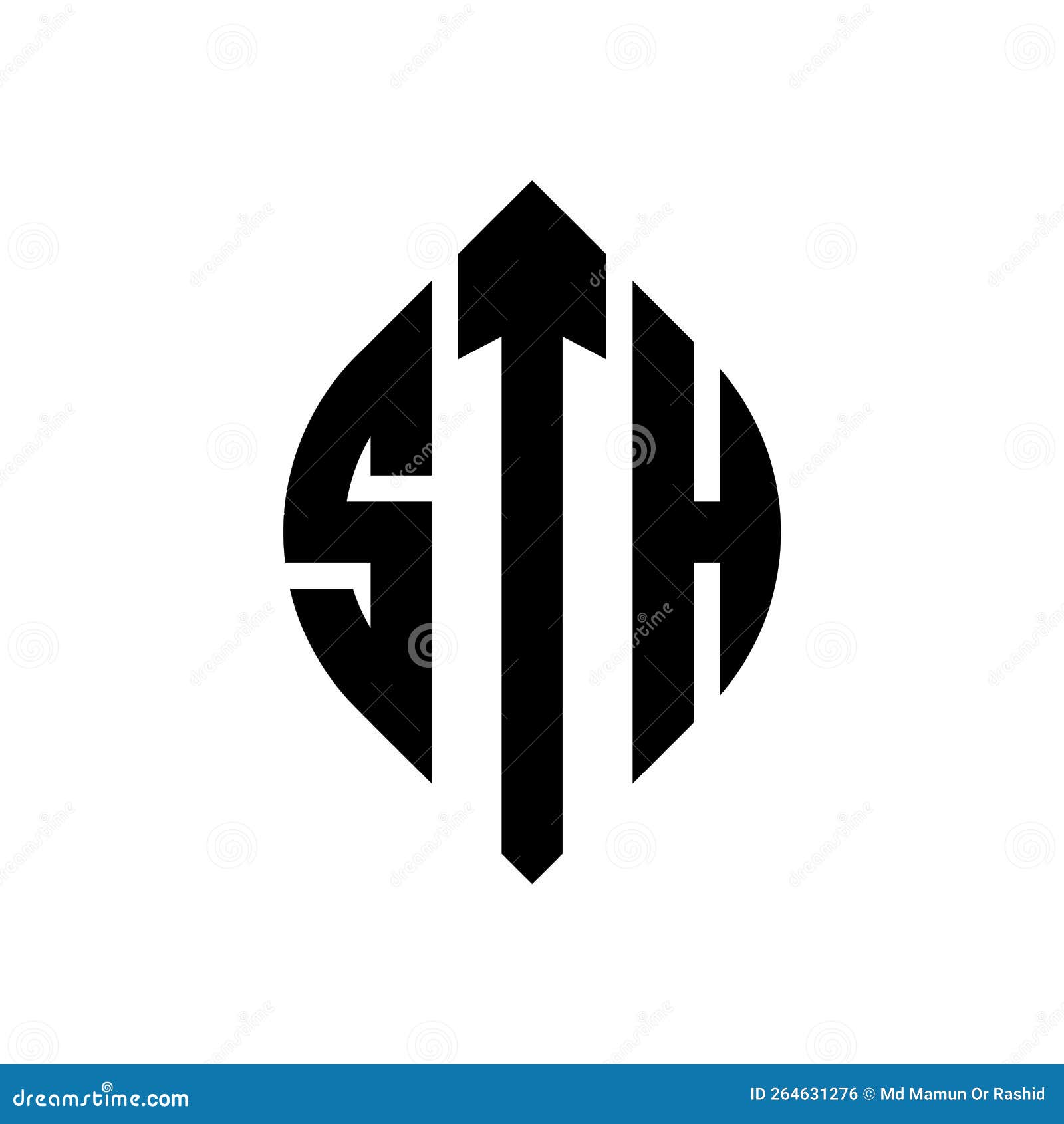 STH Circle Letter Logo Design with Circle and Ellipse Shape. STH ...