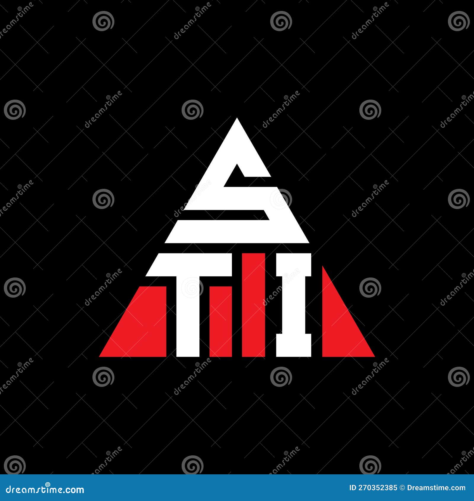 STI Triangle Letter Logo Design with Triangle Shape. STI Triangle Logo ...