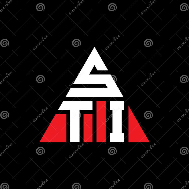 STI Triangle Letter Logo Design with Triangle Shape. STI Triangle Logo ...