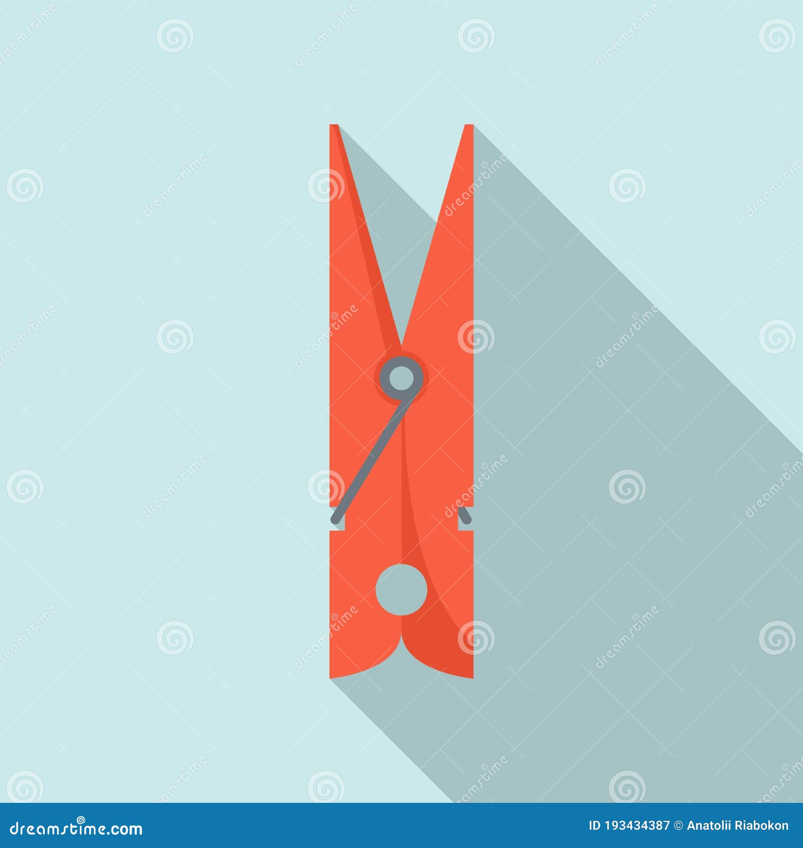 Stick Clothes Pin Icon, Flat Style Stock Vector - Illustration of ...