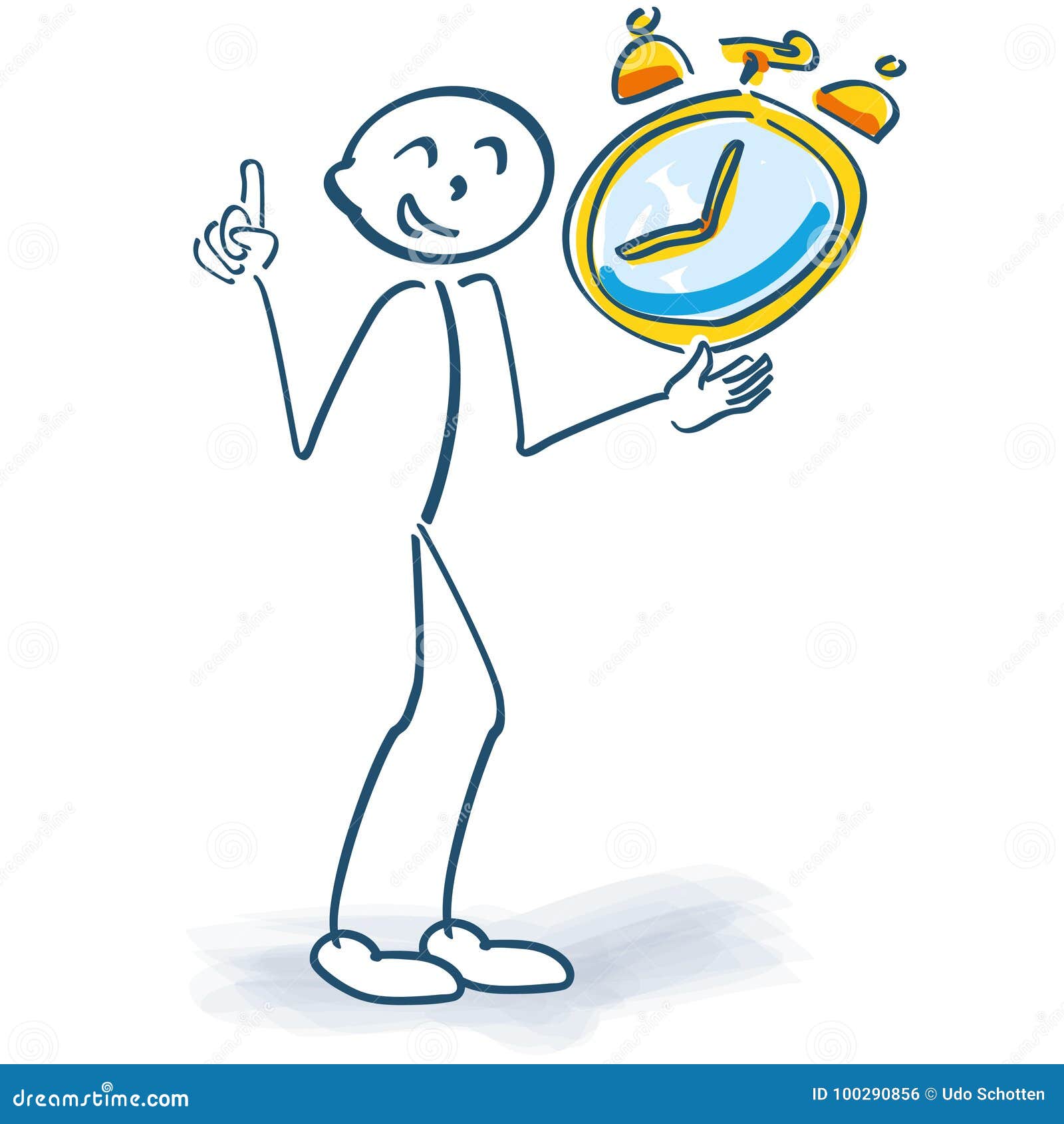 Stick Figure with Alarm Clock Stock Vector - Illustration of everyday ...