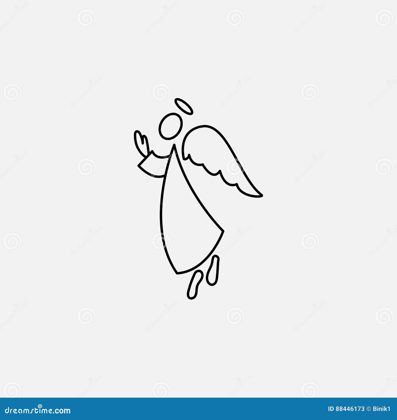 Stick Figure Angel Icon And Wings Cartoon Vector | CartoonDealer.com ...
