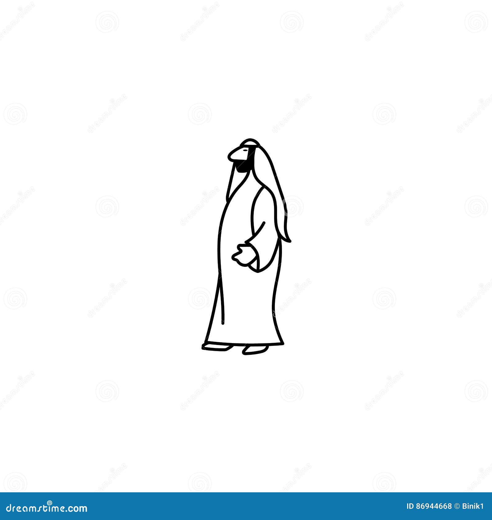 Stick figure arab man icon stock vector. Illustration of emirates ...