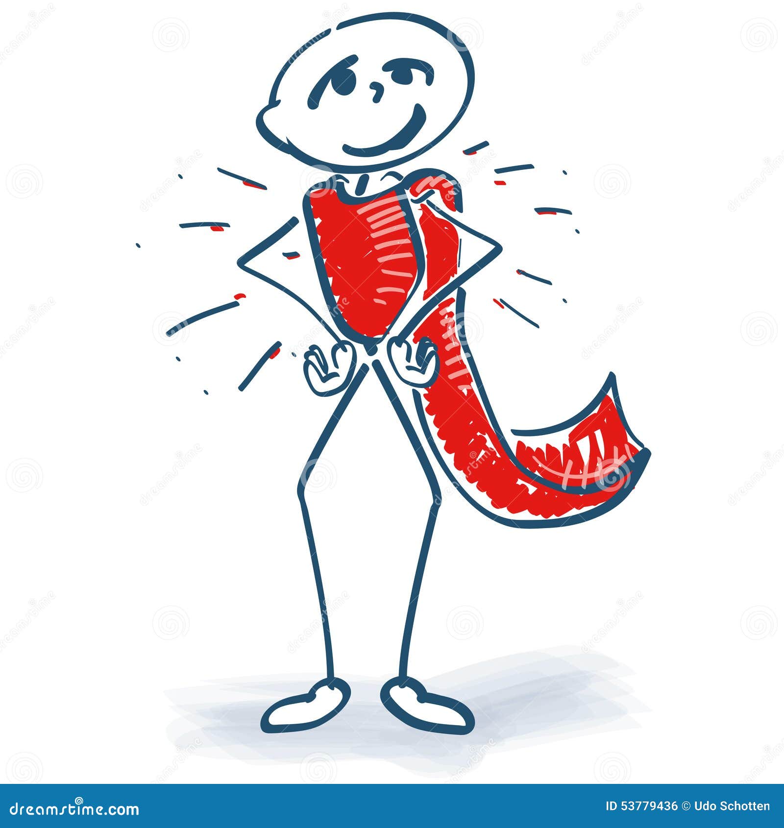 Stick figure as a hero stock vector. Illustration of characters - 53779436