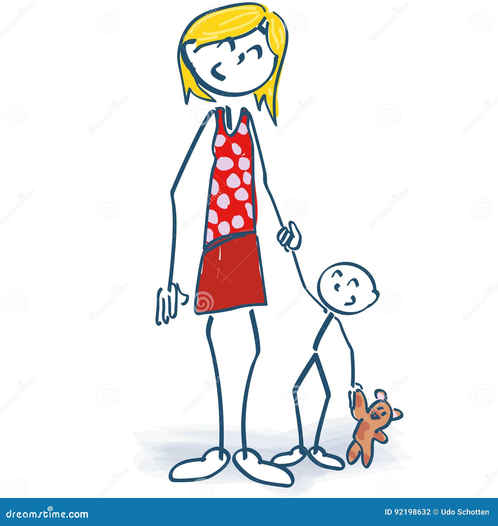 Stick Figure As a Mother with Child Stock Vector - Illustration of ...