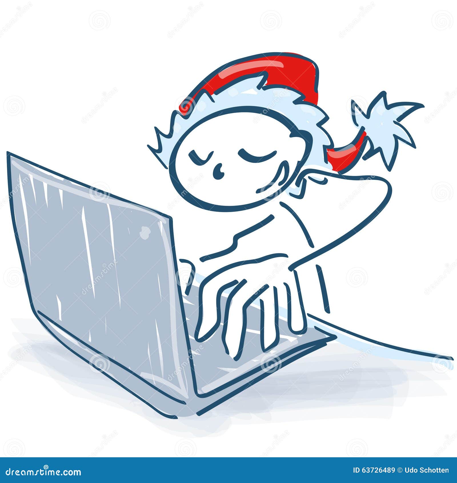 Stick Figure As Nicholas on a Laptop Stock Vector - Illustration of ...