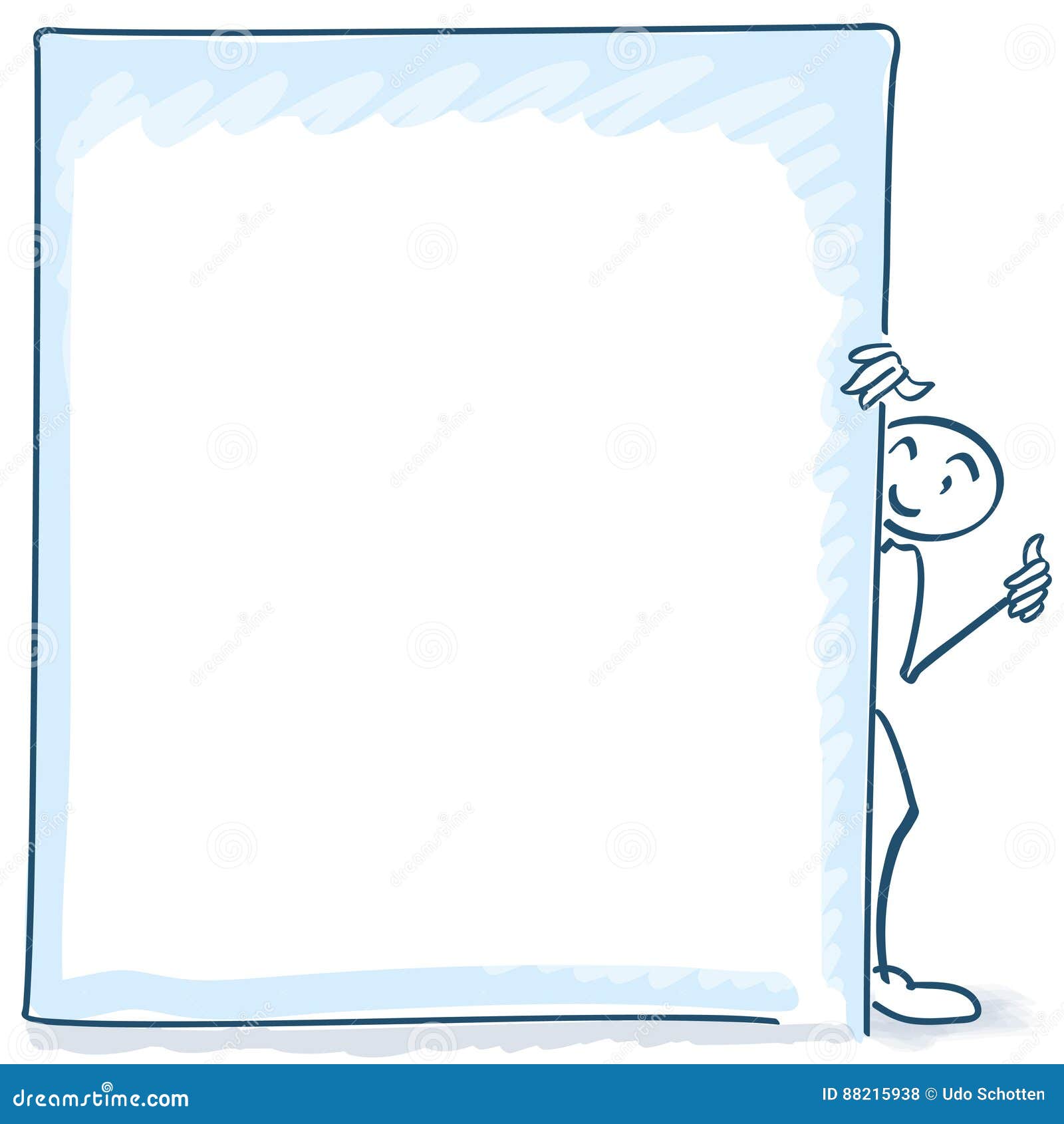 Stick Figure Behind a Big Billboard Stock Vector - Illustration of hold ...