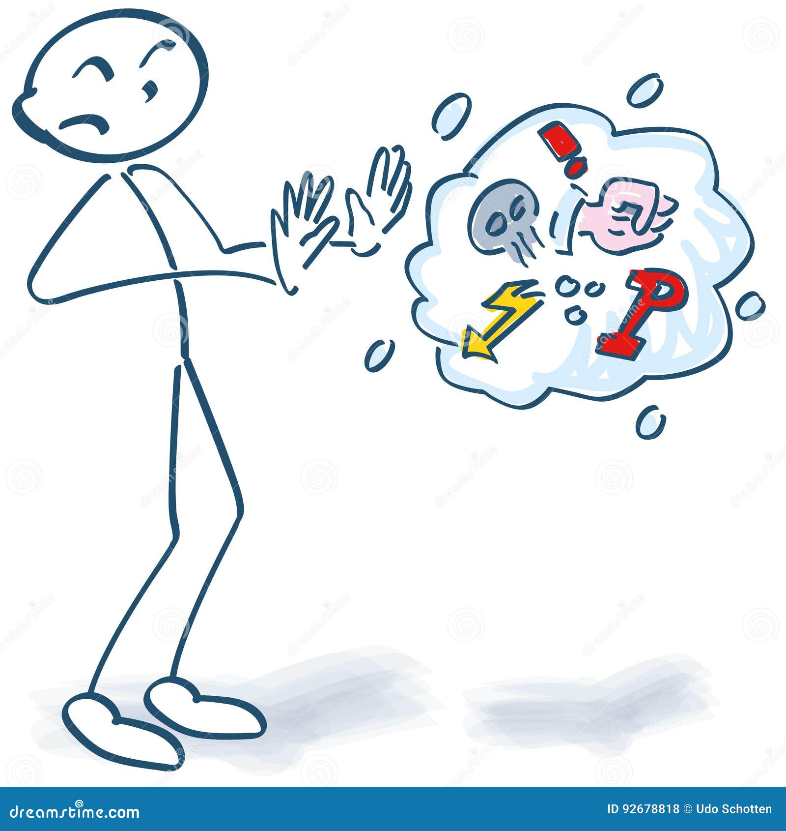 Stick Figure with a Big Refusal Stock Vector - Illustration of annoy ...