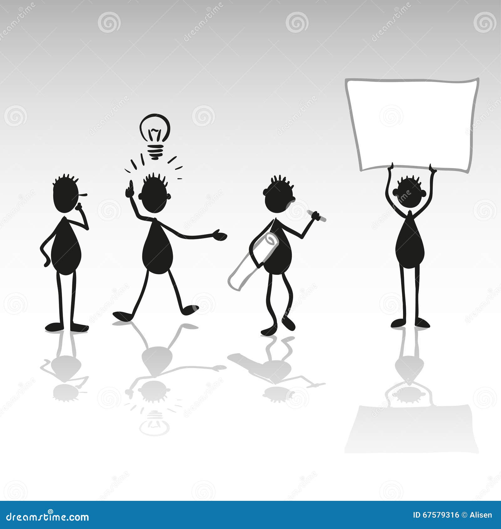 Stick Figure with Blank Text Box Stock Vector - Illustration of idea ...