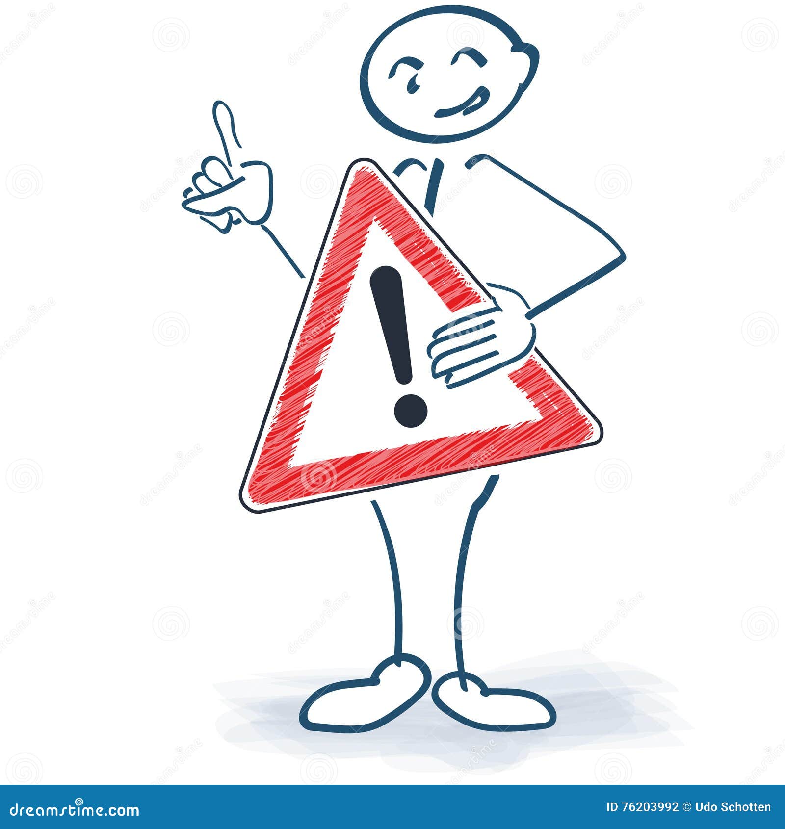 Stick Figure with a Call Sign in Front of the Body Stock Vector ...