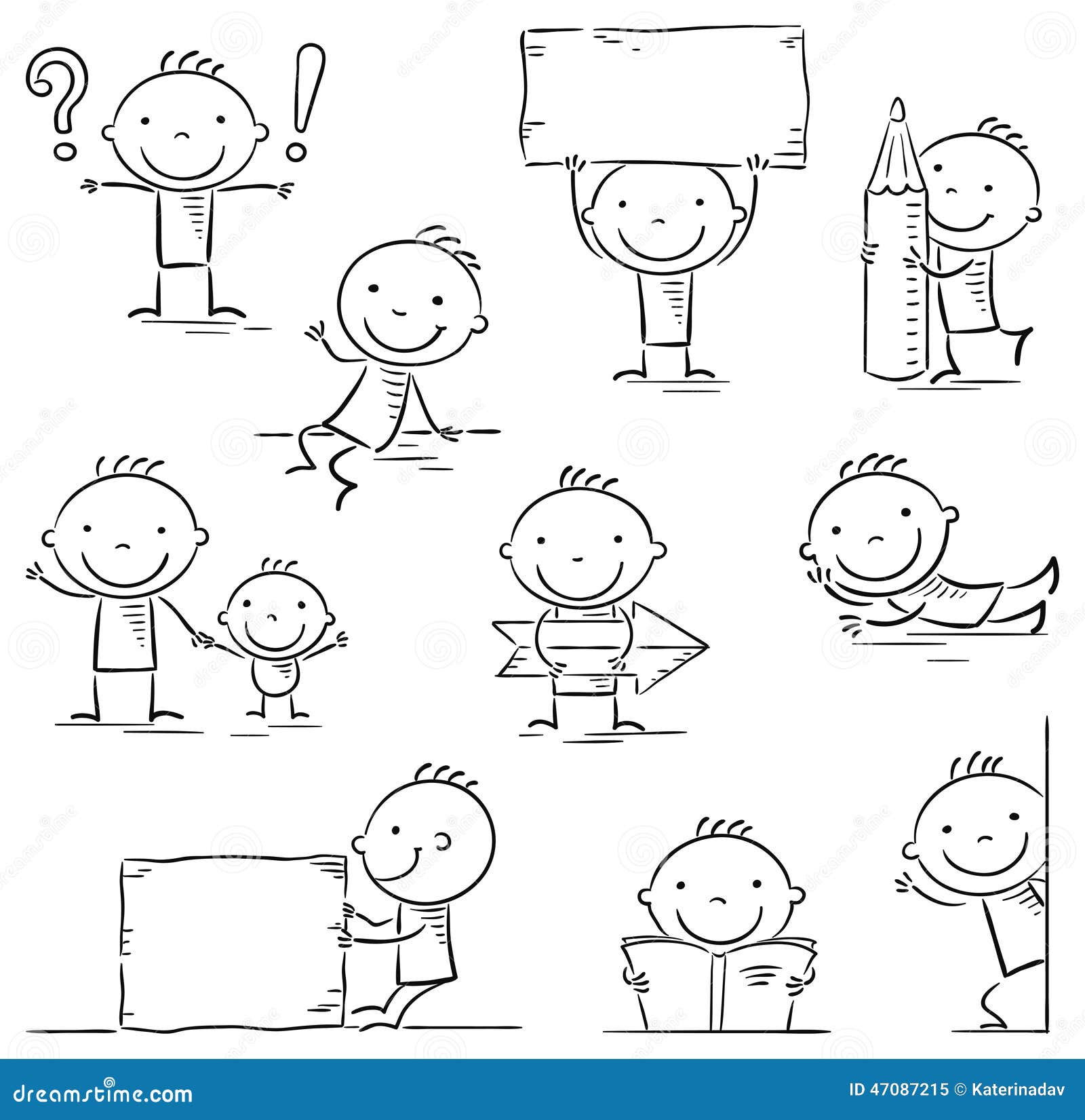 Stick Figure Cartoon Character Stock Vector - Illustration of people ...