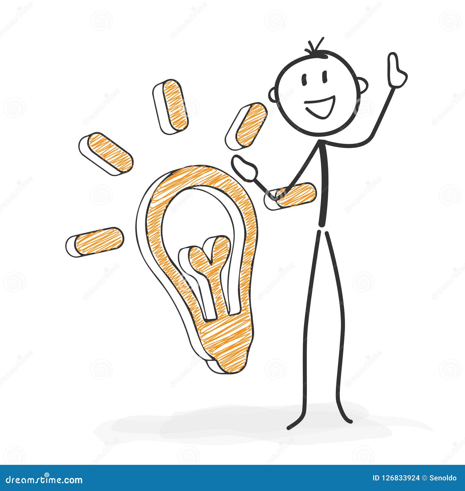 Stick Figure Cartoon - Stickman Has an Idea. Stock Illustration ... Stick Figure Cartoon - Stickman Has an Idea. Stock Illustration ...