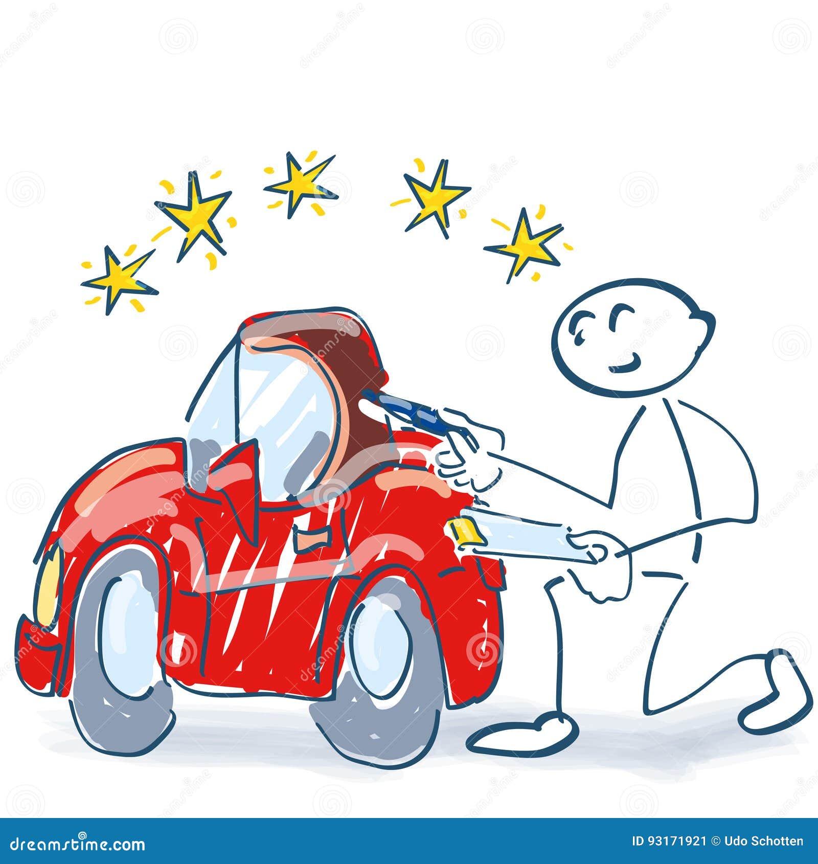 Stick Figure with Clipboard and Checking a Car Stock Vector ...
