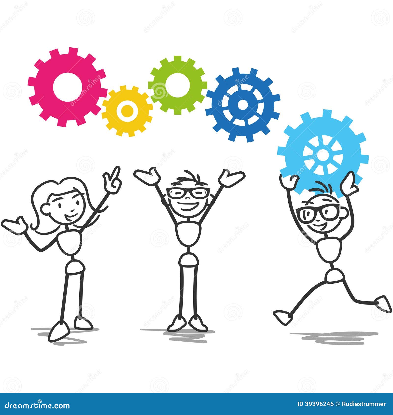 Funny Teamwork Cartoon