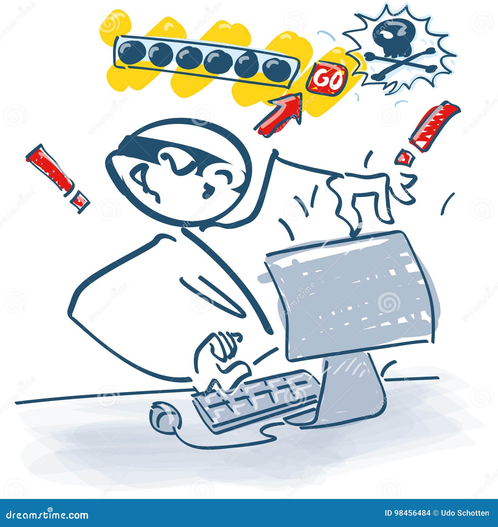 Figure Computer Hourglass Cursor With Hole Icon Stock Image ...