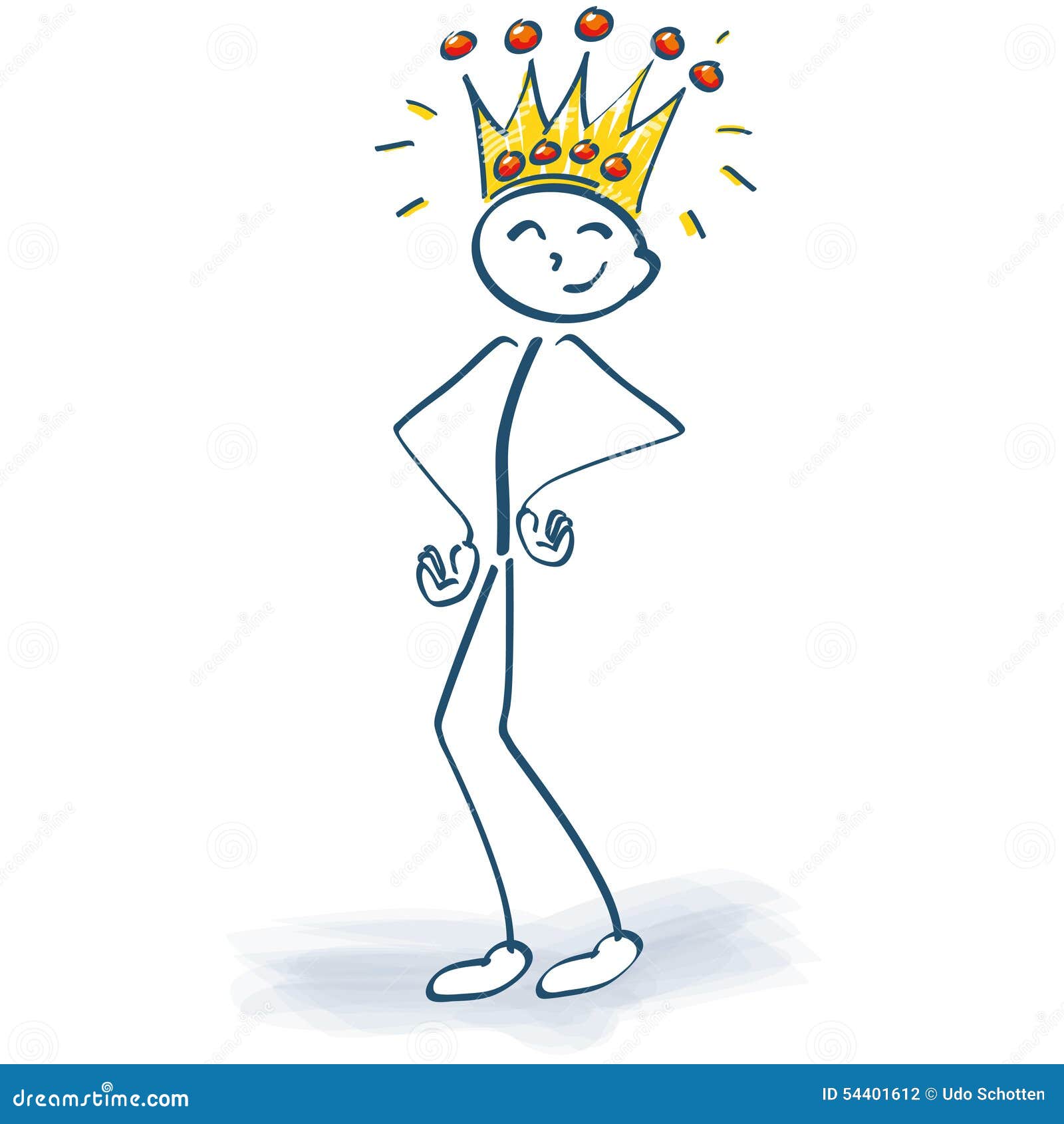 Stick Figure With Crown And Customer King Vector Illustration ...