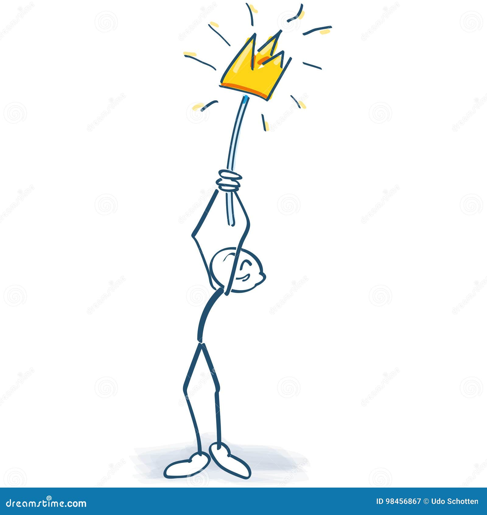 Stick Figure with Crown on a Stem Stock Vector - Illustration of info ...