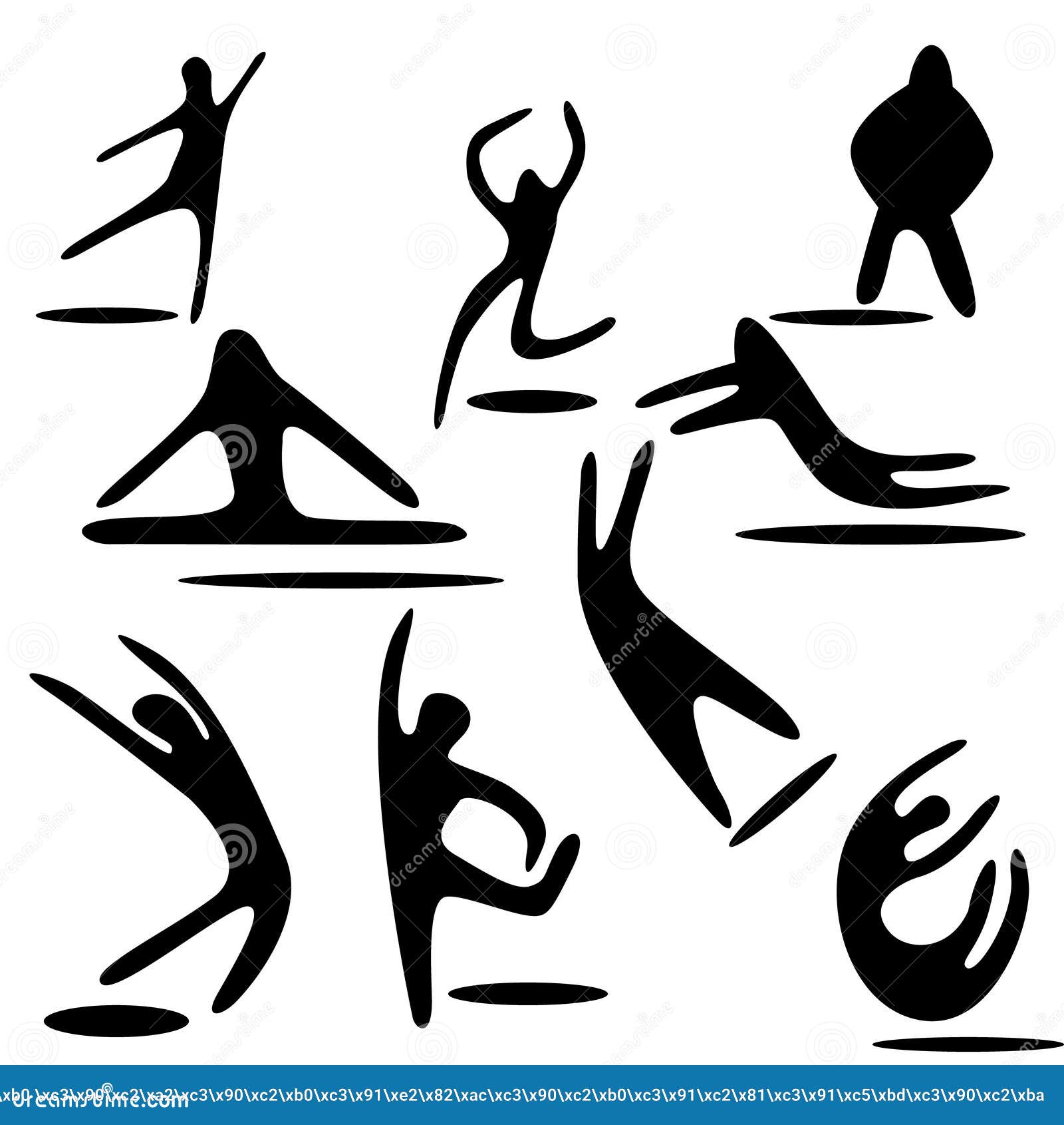 Stick Figure Dancing and Jumping Stock Vector - Illustration of black ...