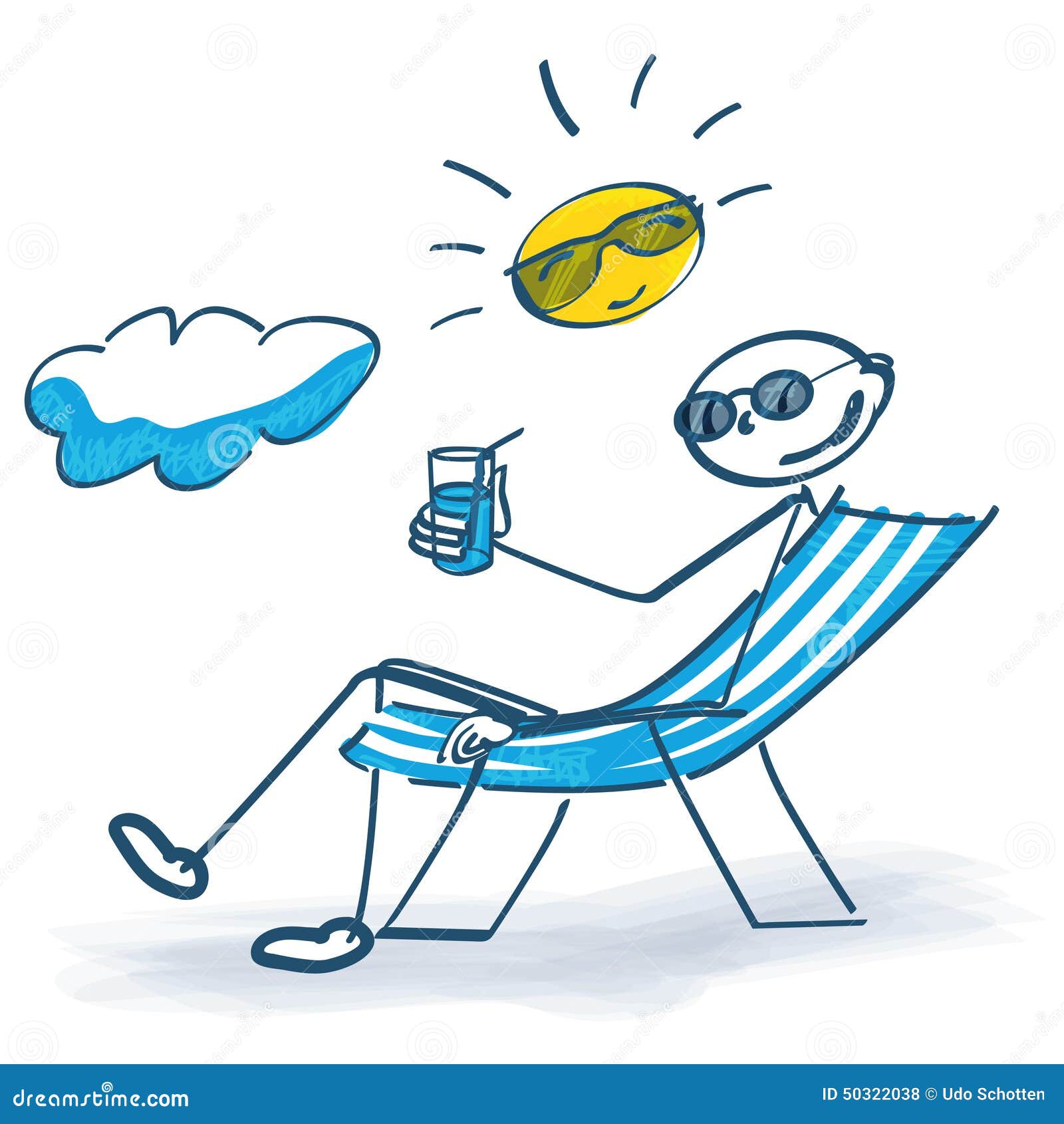 Stick Figure in a Deck Chair Stock Vector - Illustration of beach ...