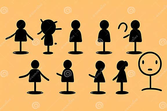 Stick Figure Drawings Simple and Iconic Stick Figure D Stock ...