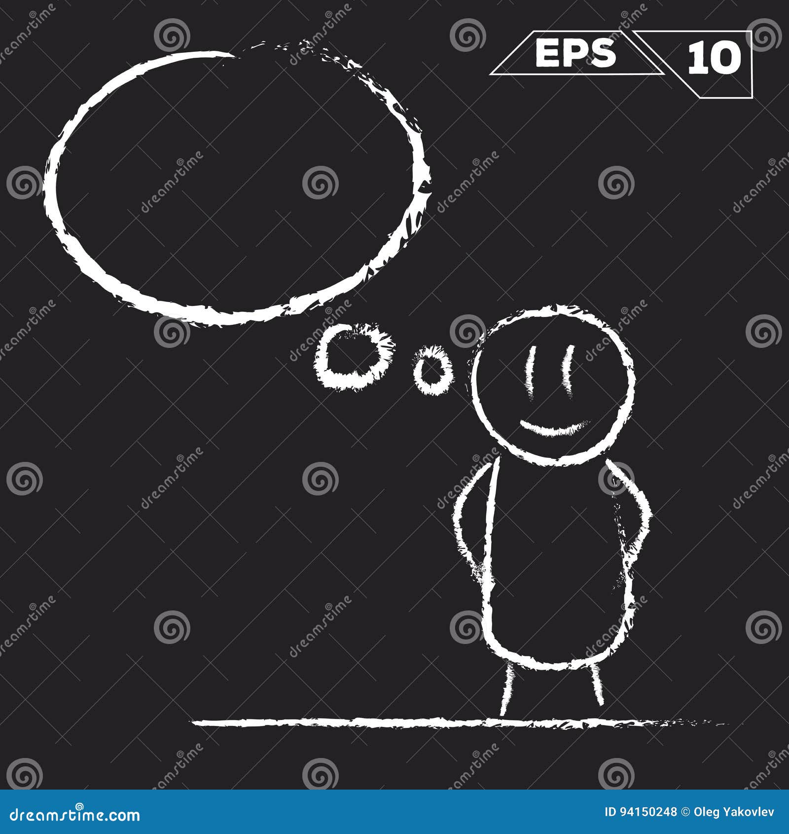 Stick figure dream bubble stock vector. Illustration of stick - 94150248