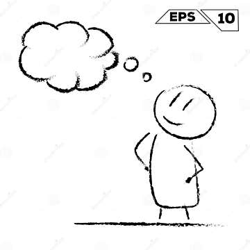 Stick figure dream bubble stock vector. Illustration of happy - 94150286