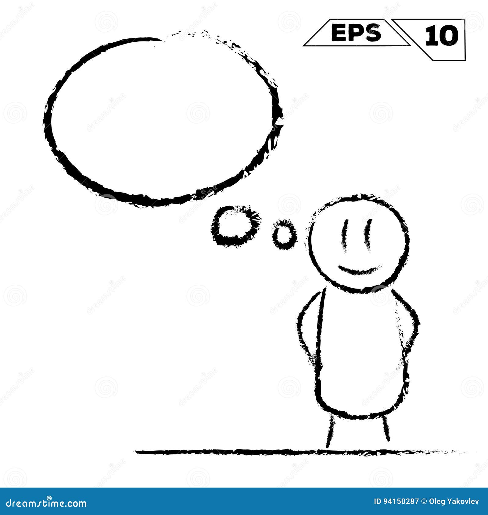 Stick figure dream bubble stock vector. Illustration of figure - 94150287