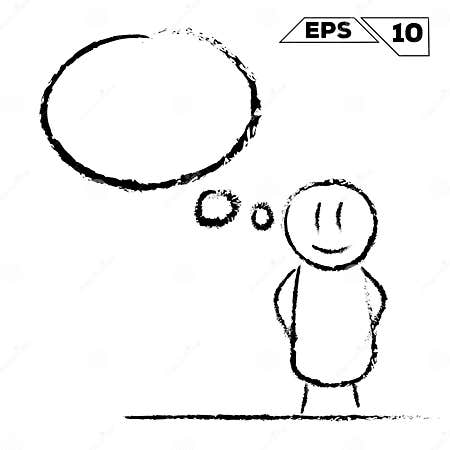 Stick figure dream bubble stock vector. Illustration of figure - 94150287