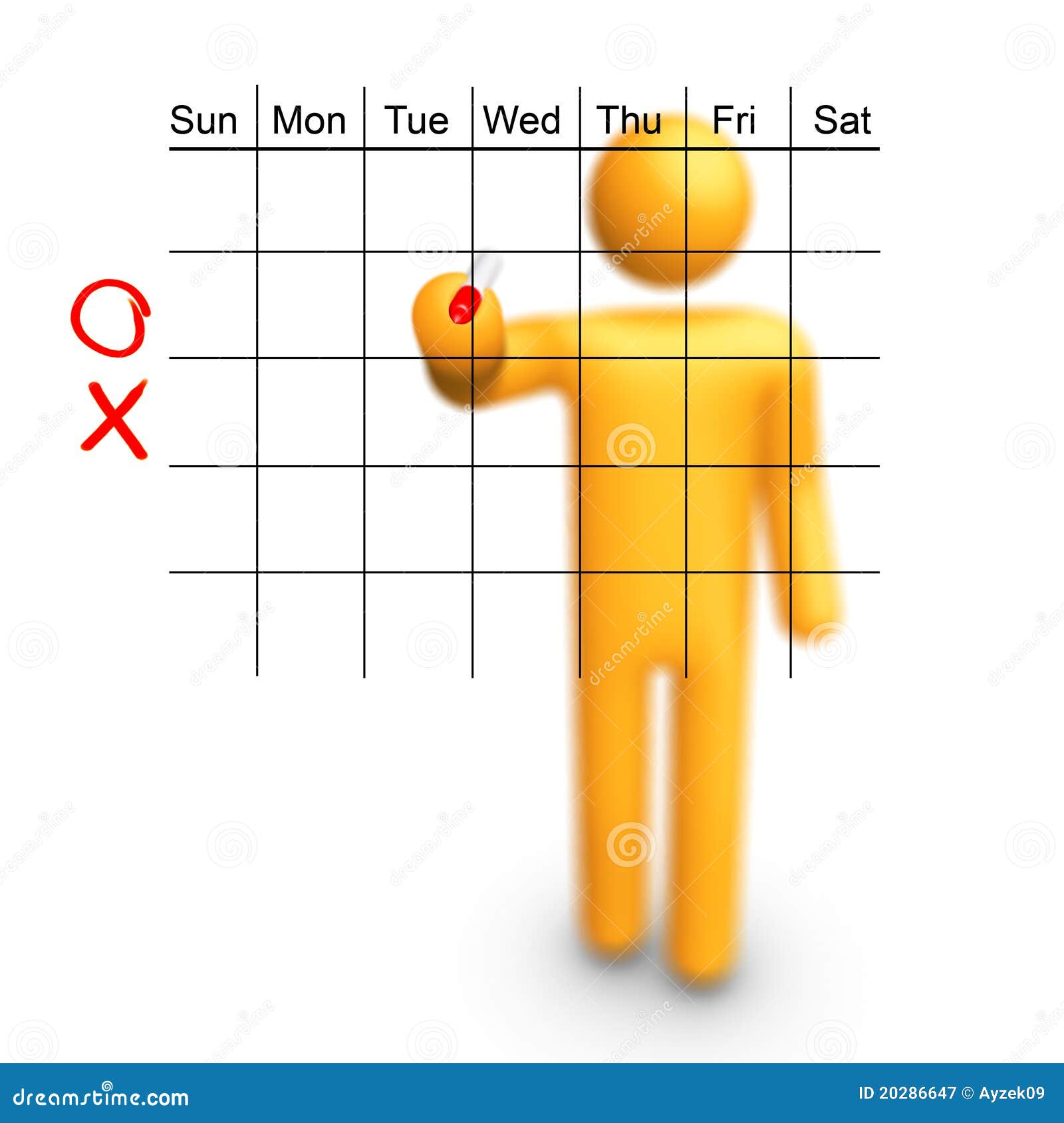 Stick Figure with Empty Calendar. Stock Illustration - Illustration of ...