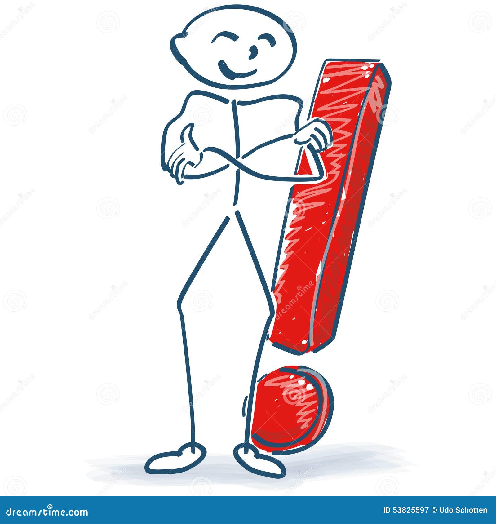 Stick Figure With Exclamation Mark Vector Illustration | CartoonDealer ...