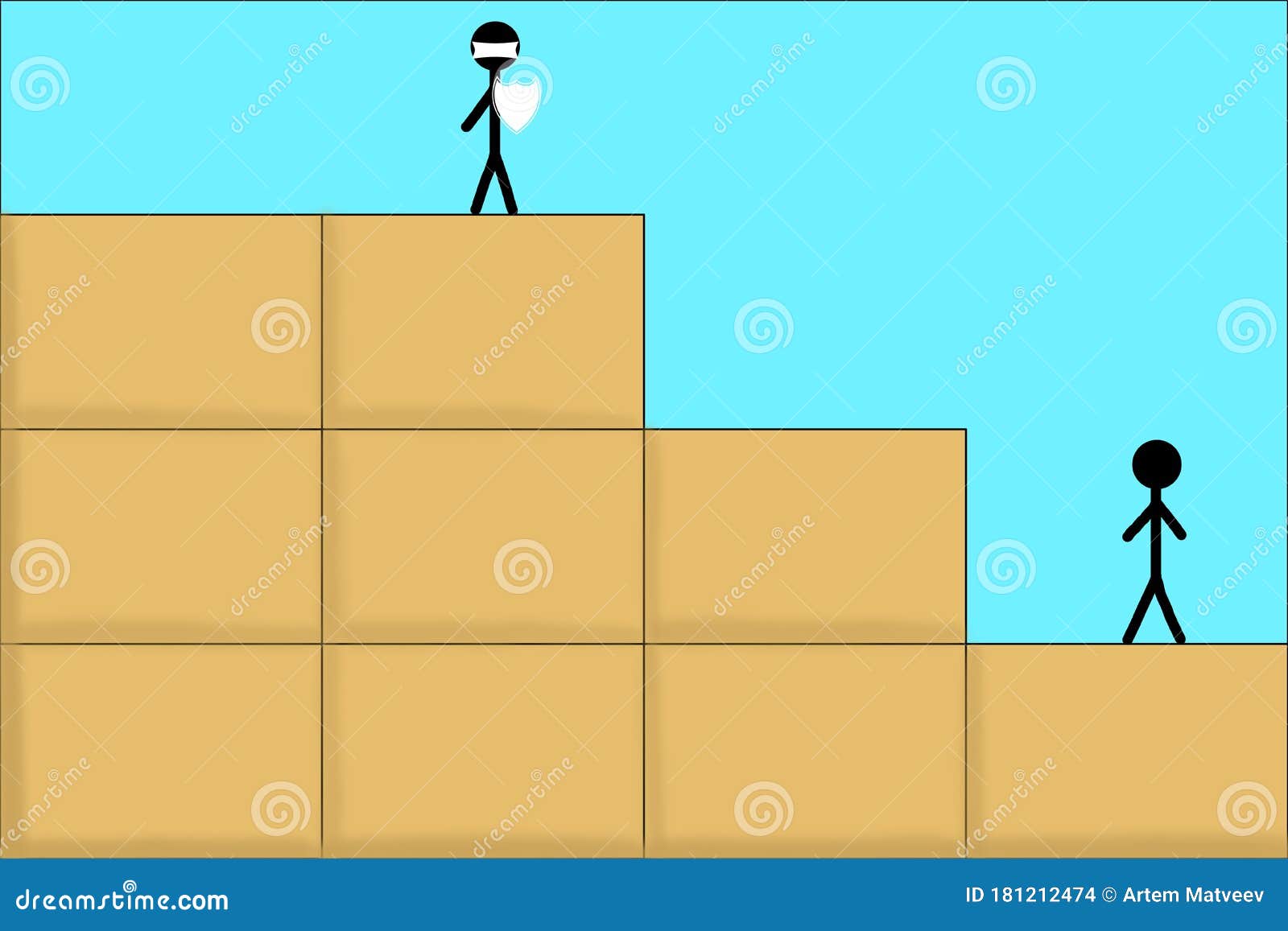 A Stick Figure with a Face Mask and Protective Shield, the Second ...