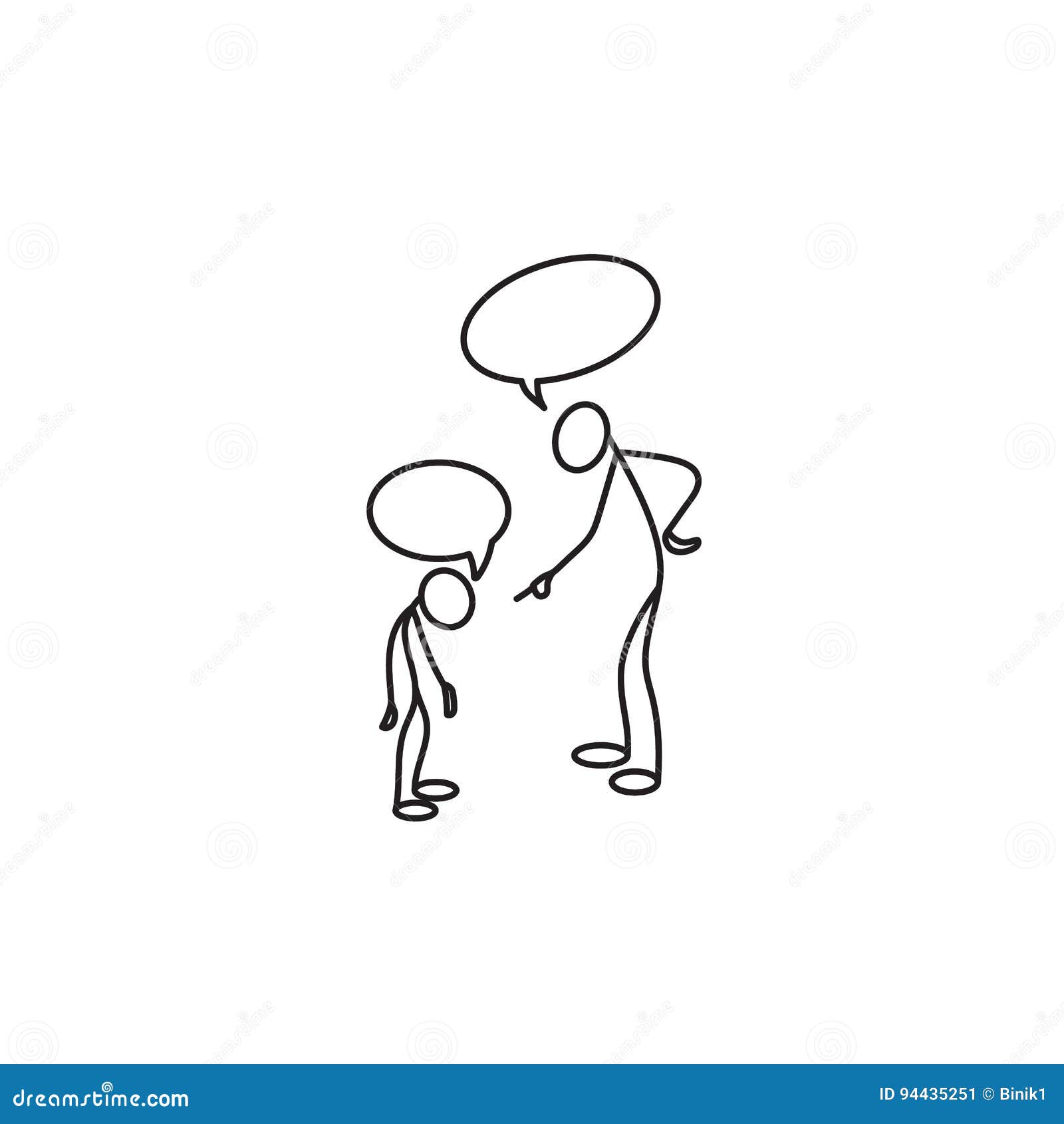 Stick Figure Father Scolding His Son Cartoon Vector | CartoonDealer.com ...