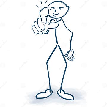 Stick Figure Finger Pointing Stock Vector - Illustration of business ...