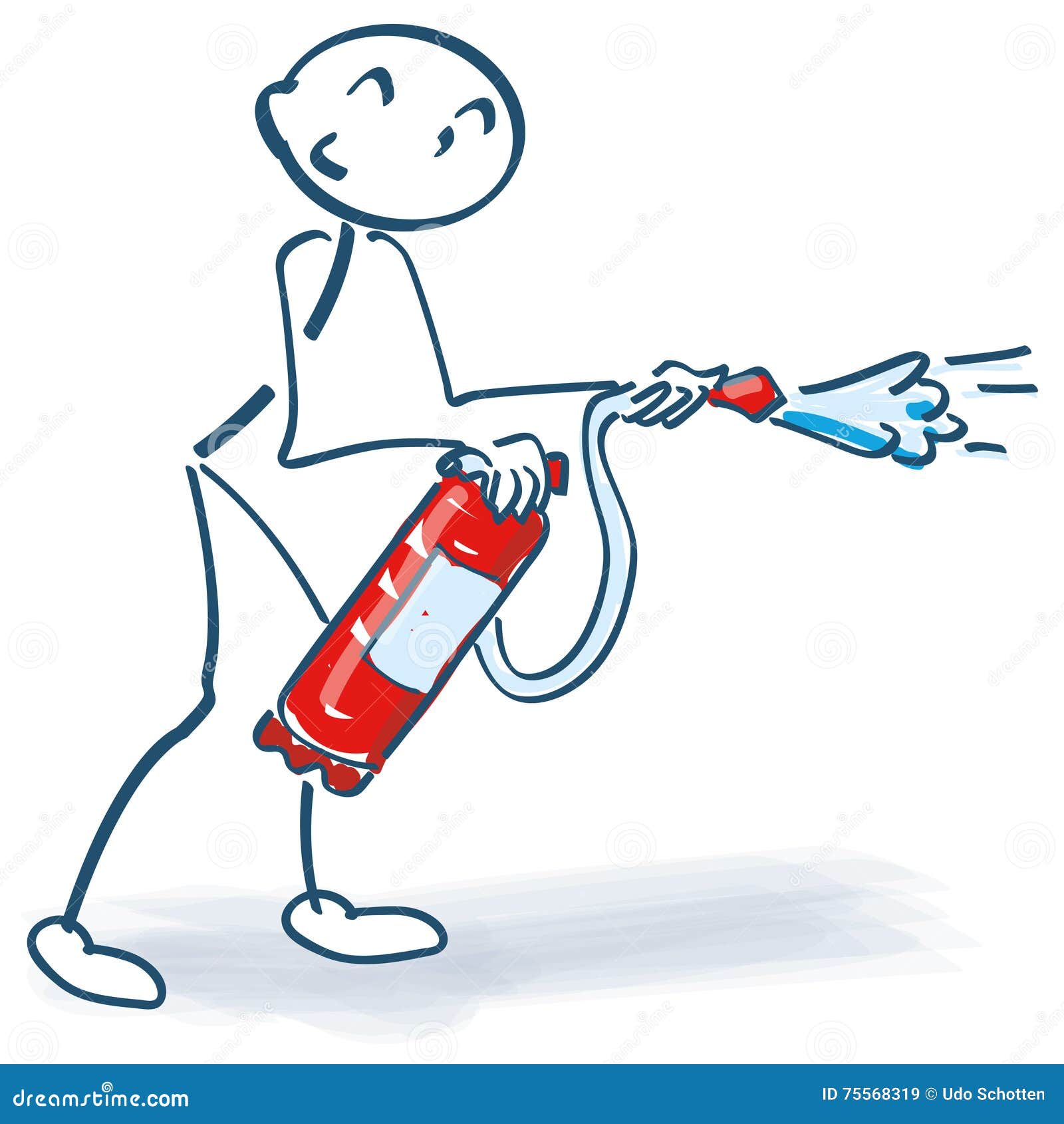Stick Figure With With Fire Extinguisher Cartoon Vector | CartoonDealer ...