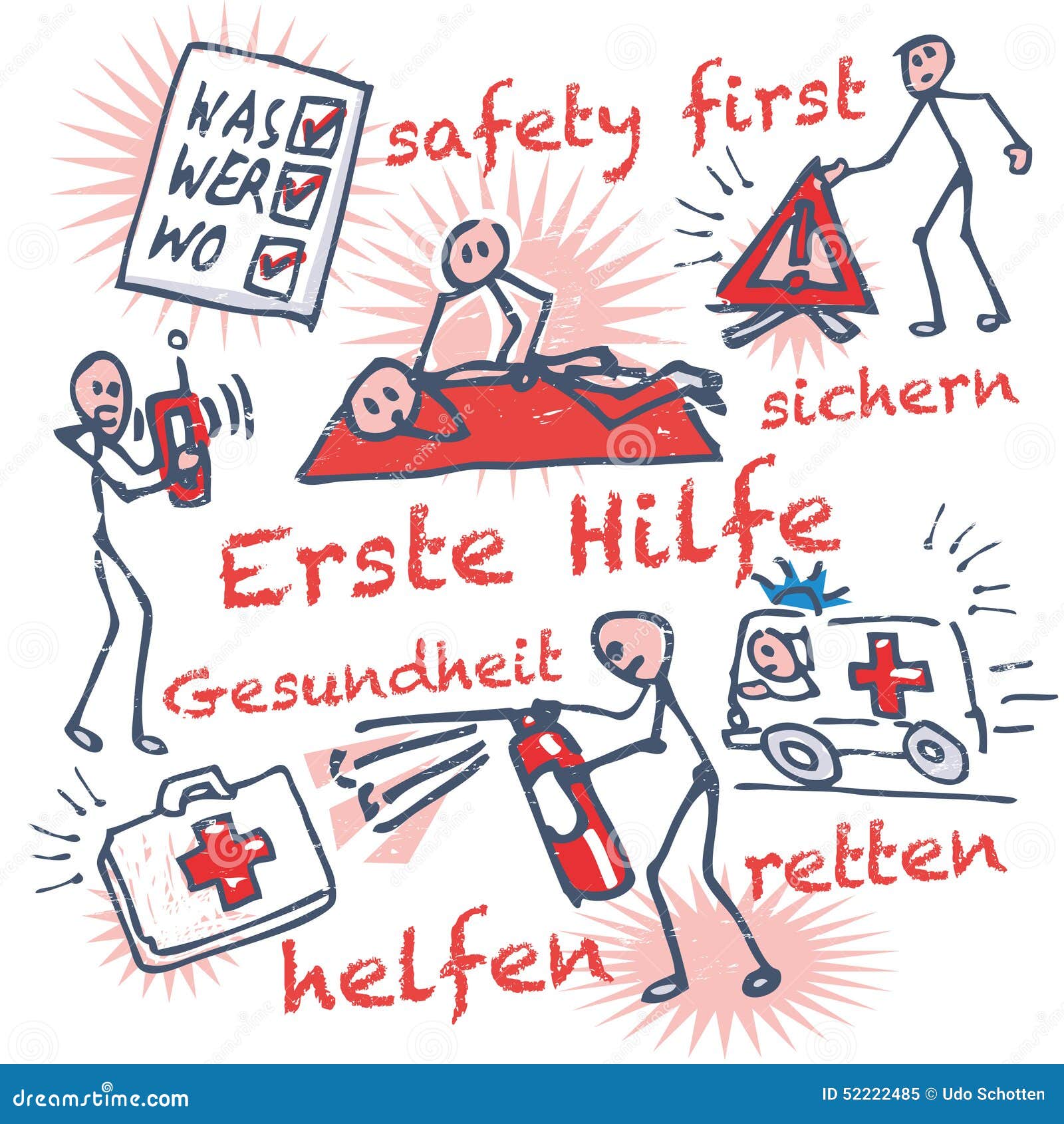 Stick Figure First Aid and Help Stock Vector - Illustration of clinic ...