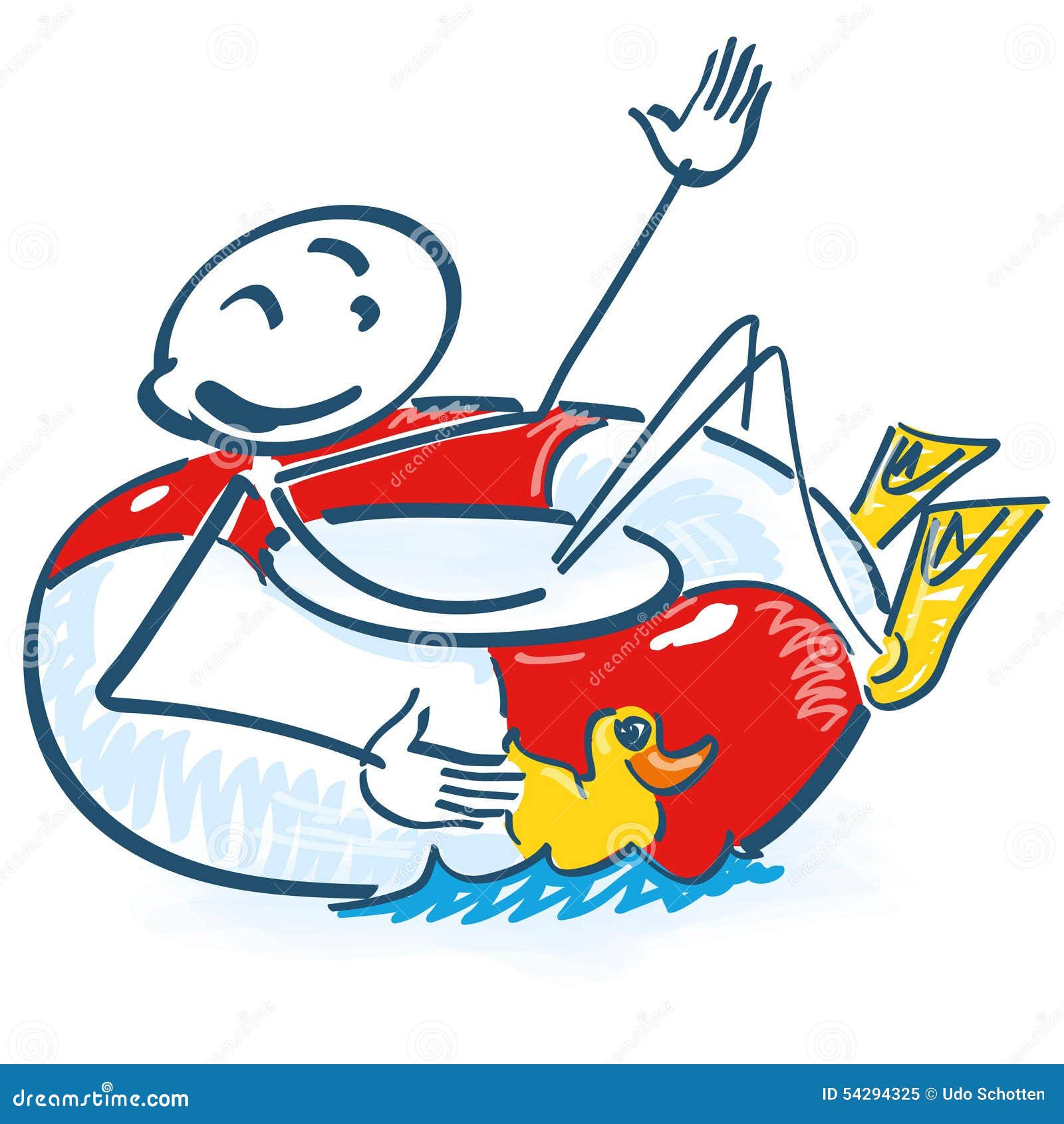 Stick Figure with Floating Tire Stock Vector - Illustration of approval ...