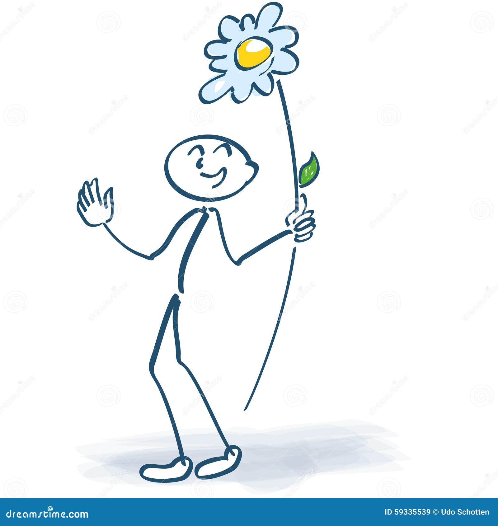 Stick Figure with a Flower Lolly Stock Vector - Illustration of ...