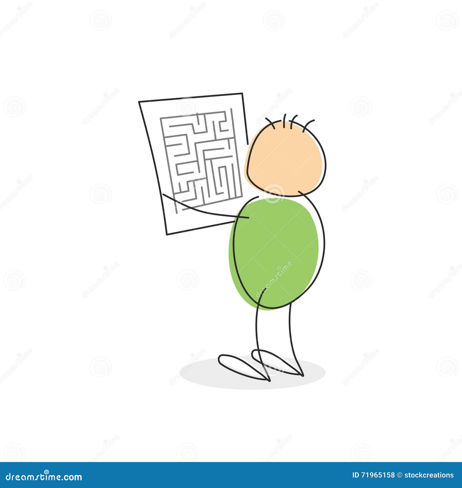 Stick Figure With Green Colored Round Body Stock Photo | CartoonDealer ...