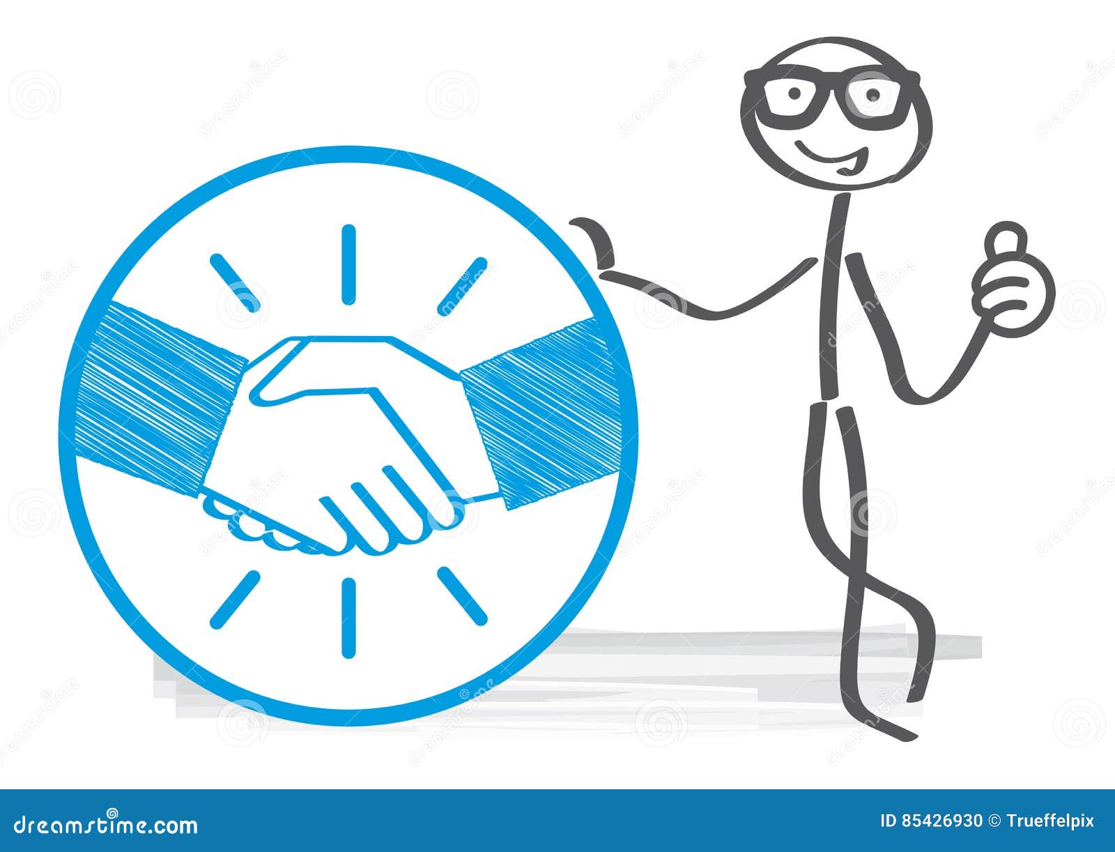 Stick Figure Handshake Illustration Stock Illustration - Illustration ...