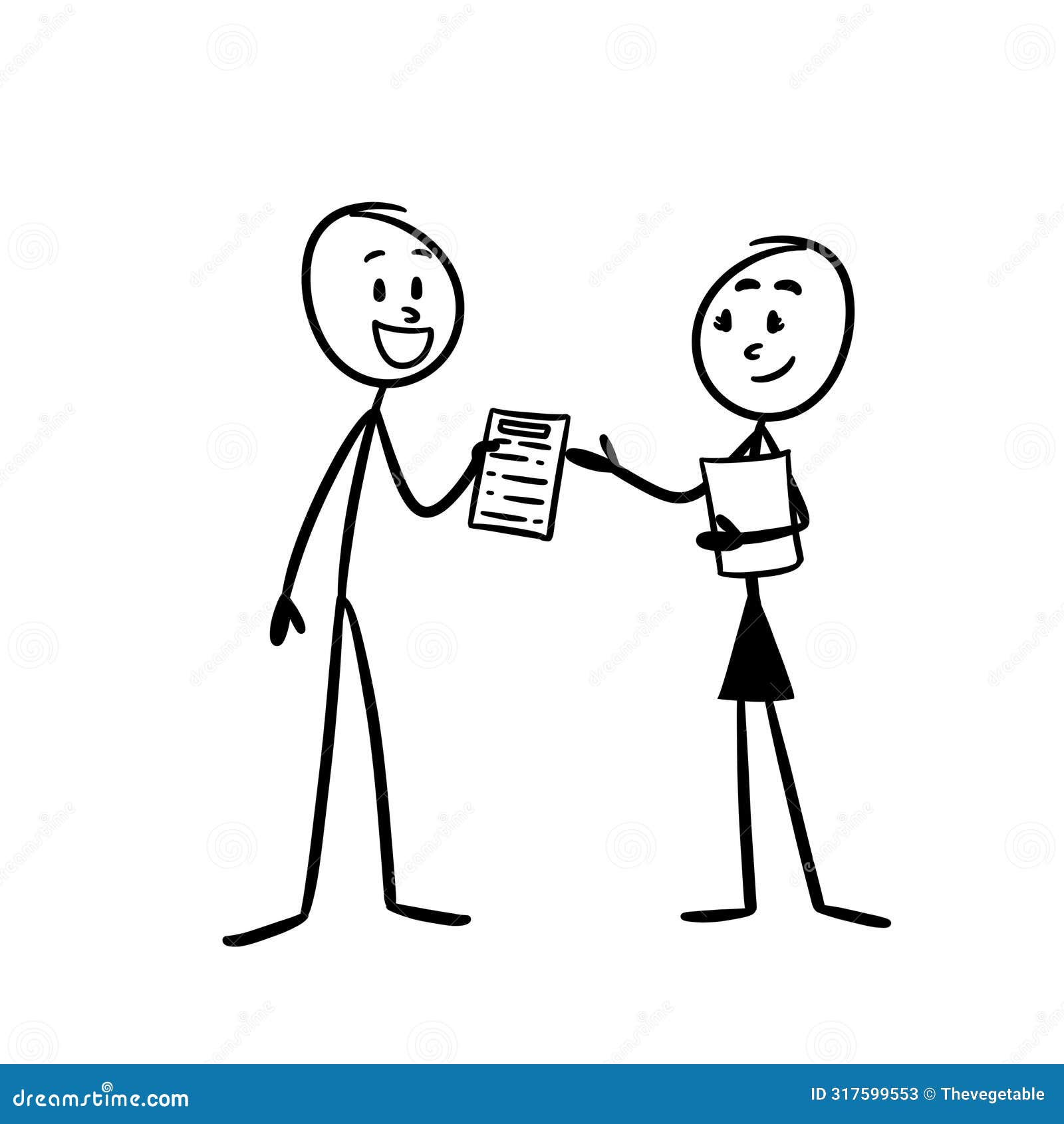 Stick Figure is Happy To Receive Mail Stock Illustration - Illustration ...