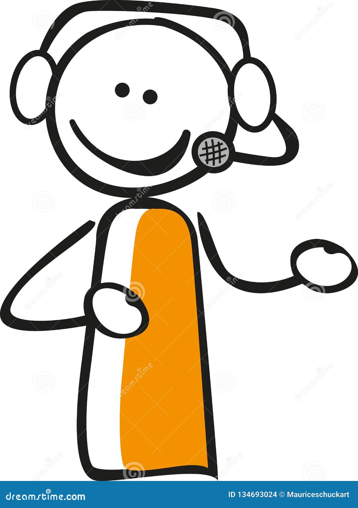 Stick Figure With Headphones