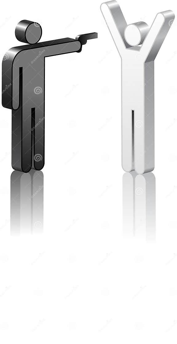 Stick Figure Hold Up stock illustration. Illustration of white - 12754598