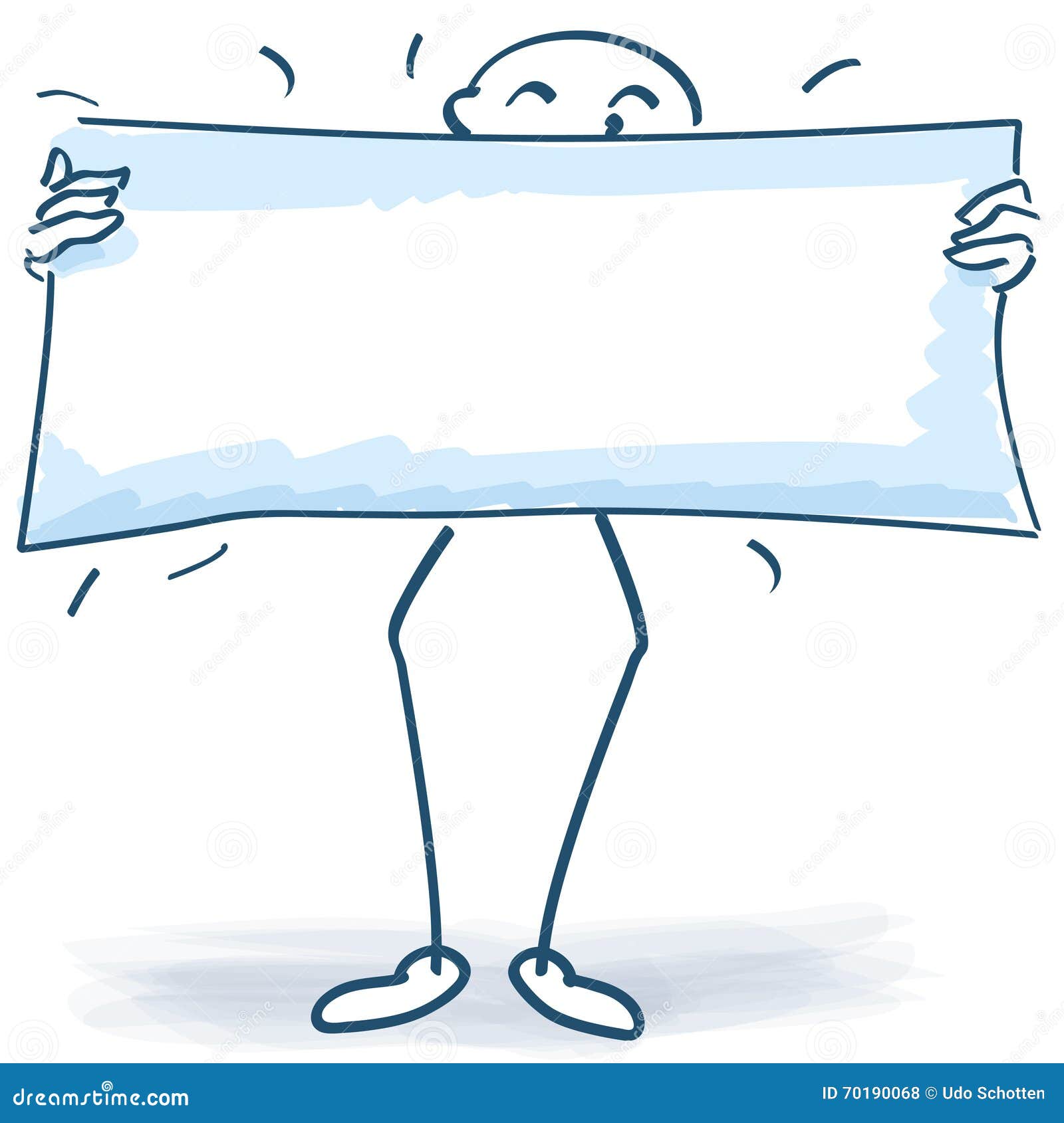 Stick Figure Holding King Size Poster Vector Illustration ...