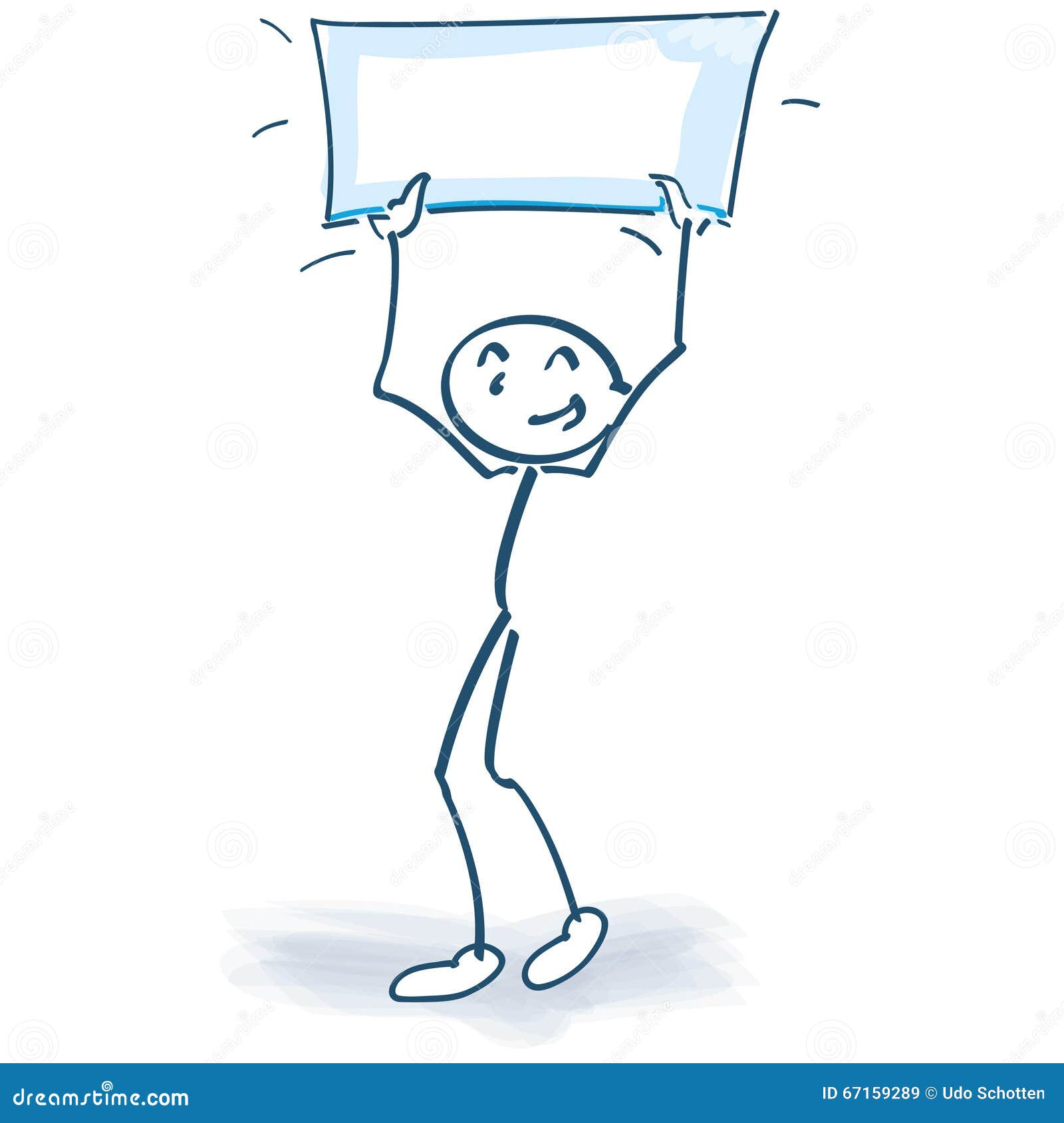 Stick Figure Holding A Poster In The Air Cartoon Vector | CartoonDealer ...