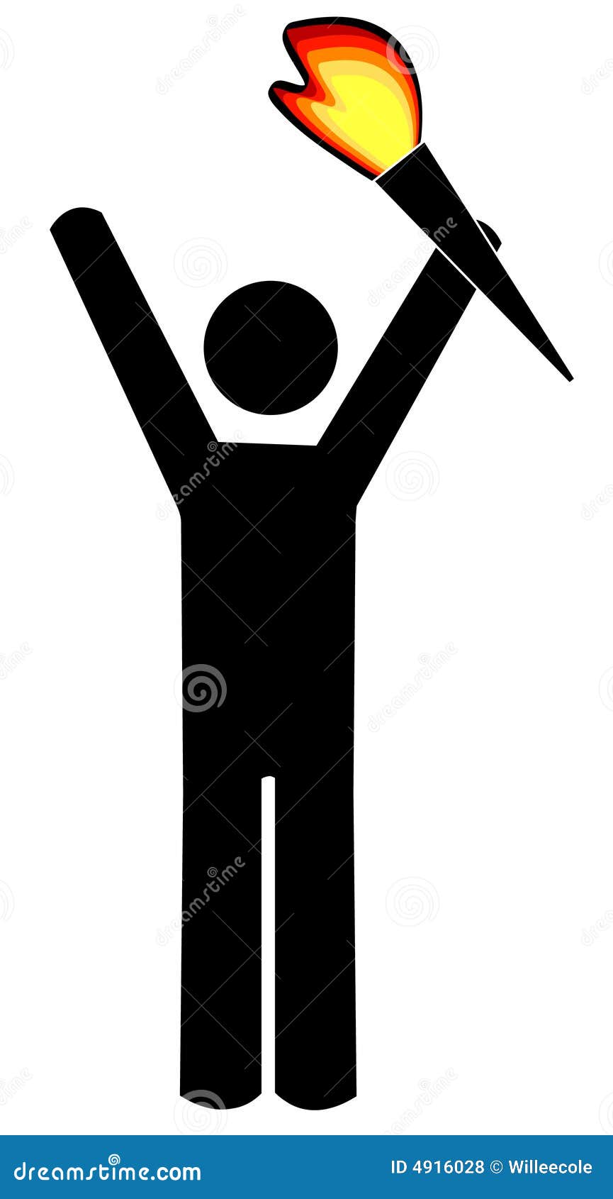 Stick figure holding torch stock vector. Illustration of torch - 4916028