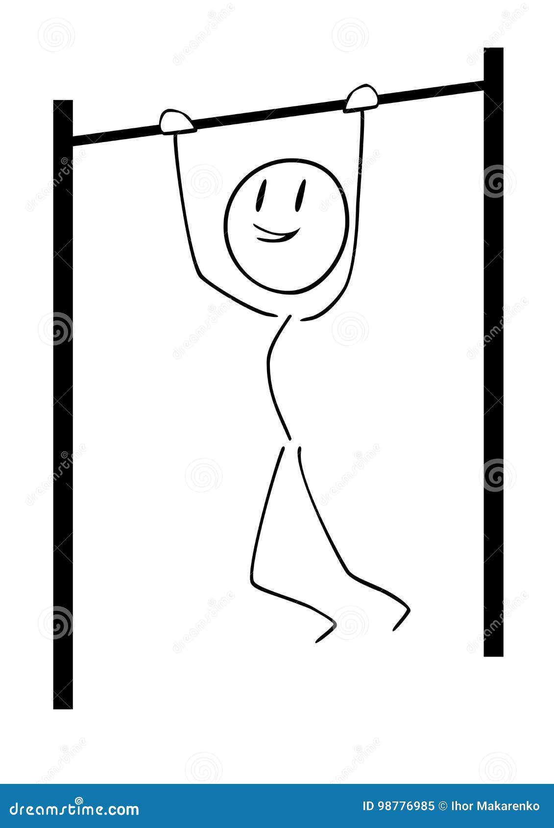 Stick Figure with Horizontal Bar Stock Illustration - Illustration of ...
