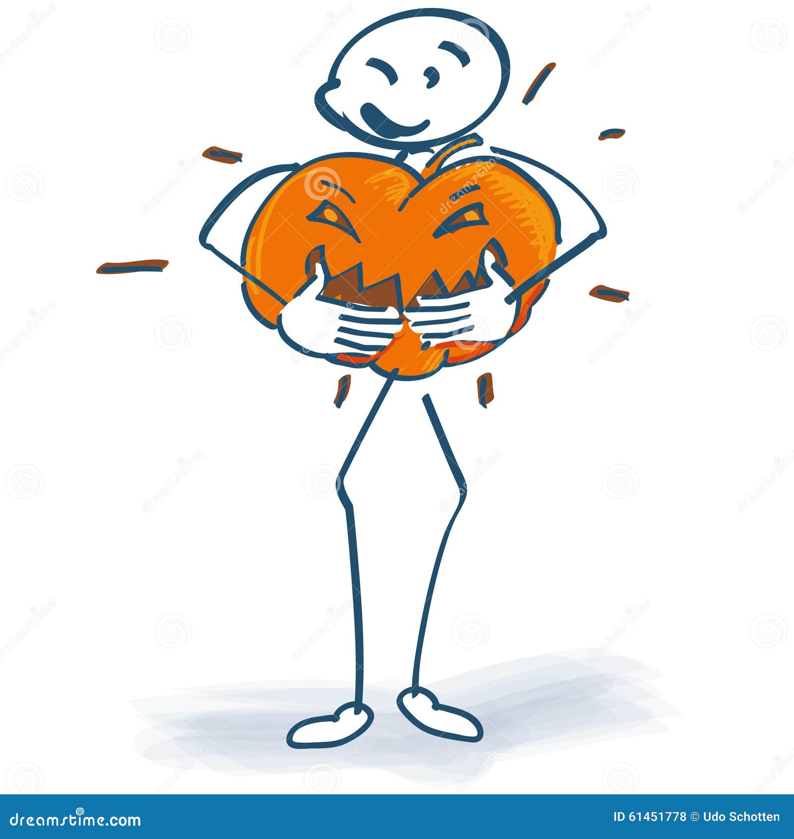 Stick Figure with Huge Pumpkin Stock Vector - Illustration of ...