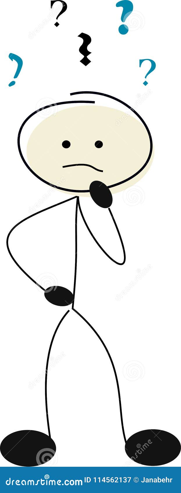 Stick Figure is Inquiring with Question Marks Stock Illustration ...