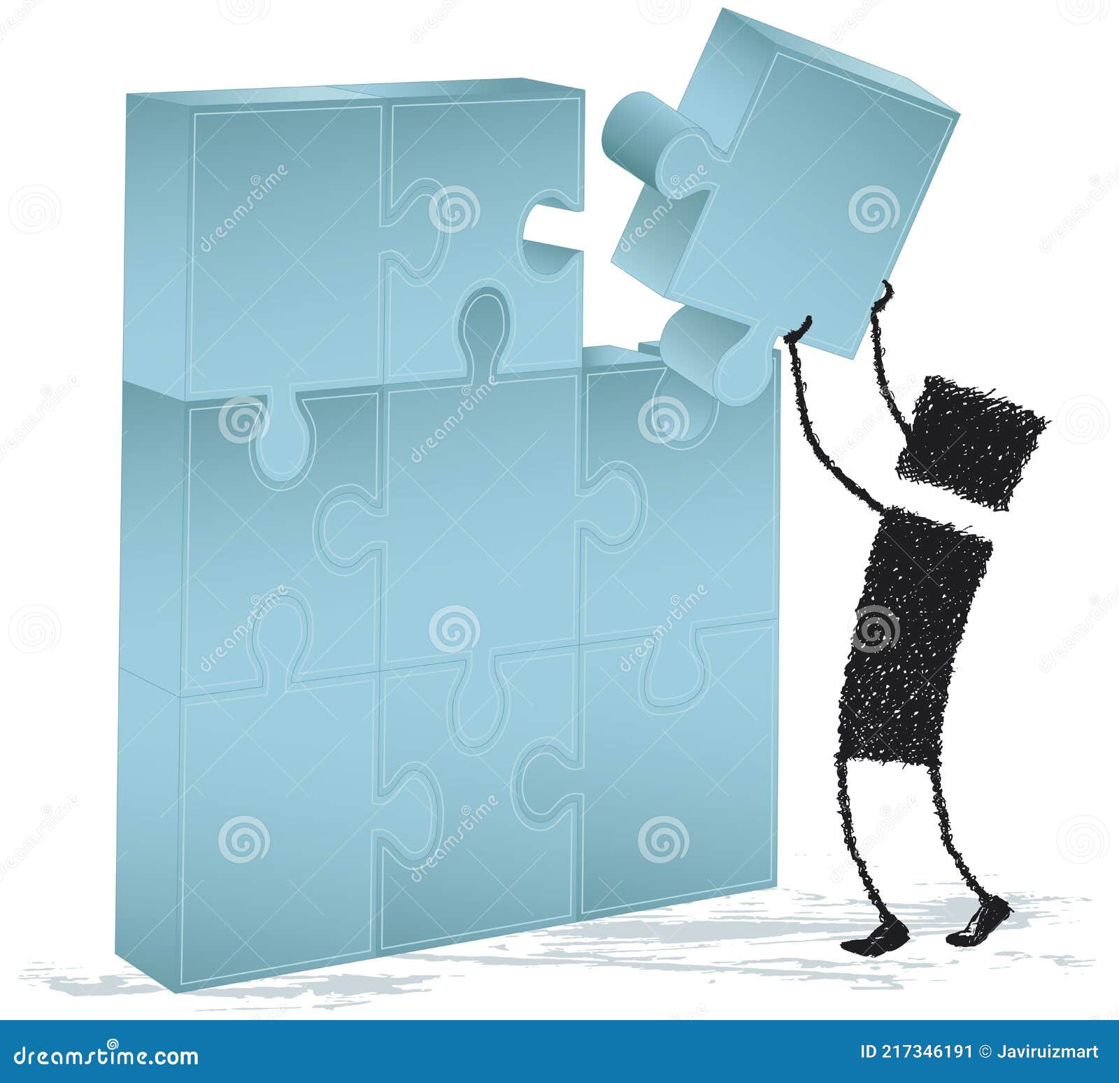 3D Man Finishing A Puzzle Logo Vector Image | CartoonDealer.com #197619545