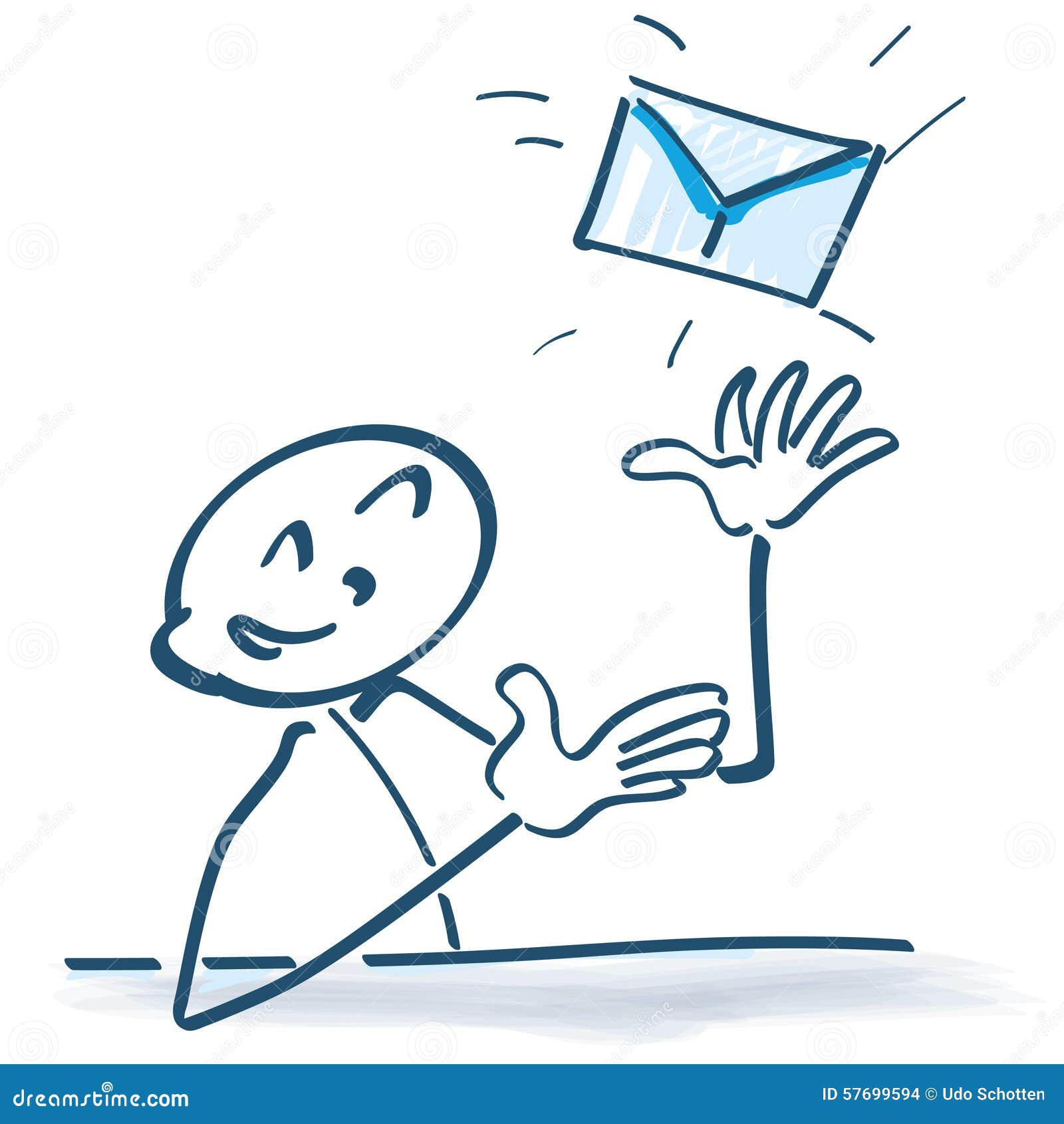 Stick Figure with Letter and E-mail Stock Vector - Illustration of ...